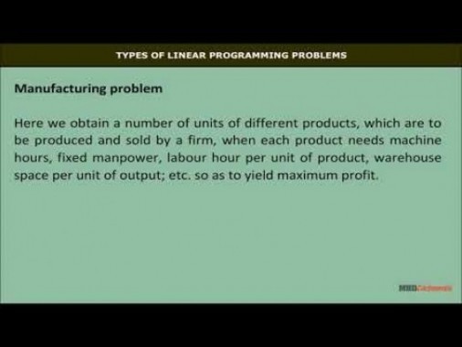 Class 12 Maths Types Of Linear Programming Problems Video By MBD 